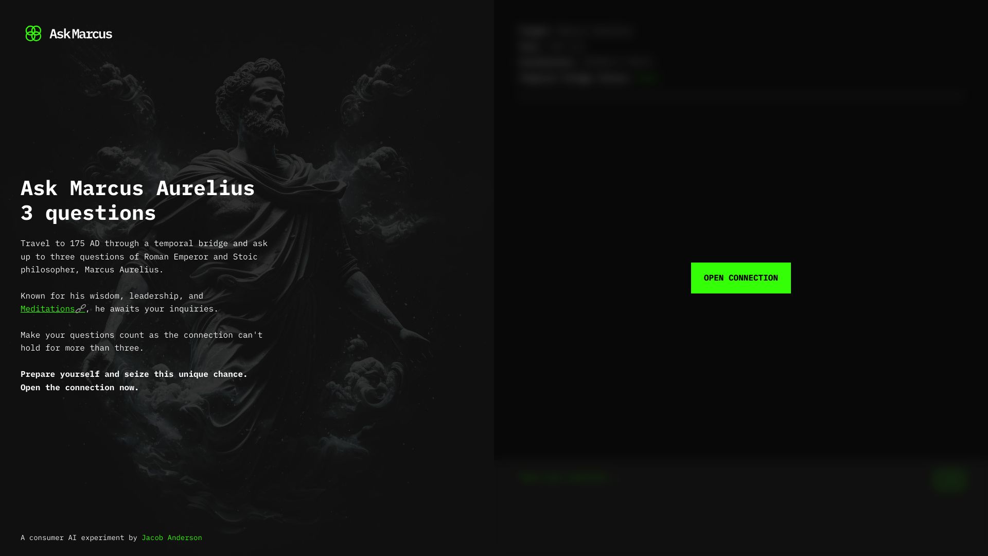 Ask Marcus Aurelius - About, Reviews, Alternatives - AI Locator