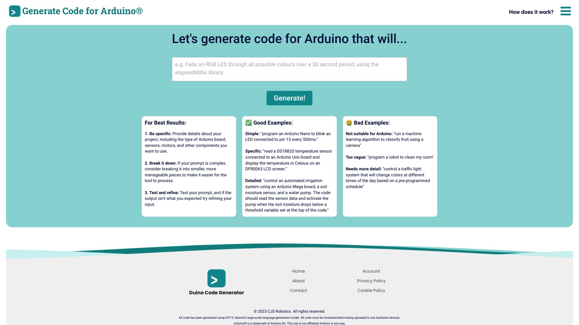 Duino Code Generator - About, Reviews, Alternatives - AI Locator Duino Code Generator - About, Reviews, Alternatives - AI Locator