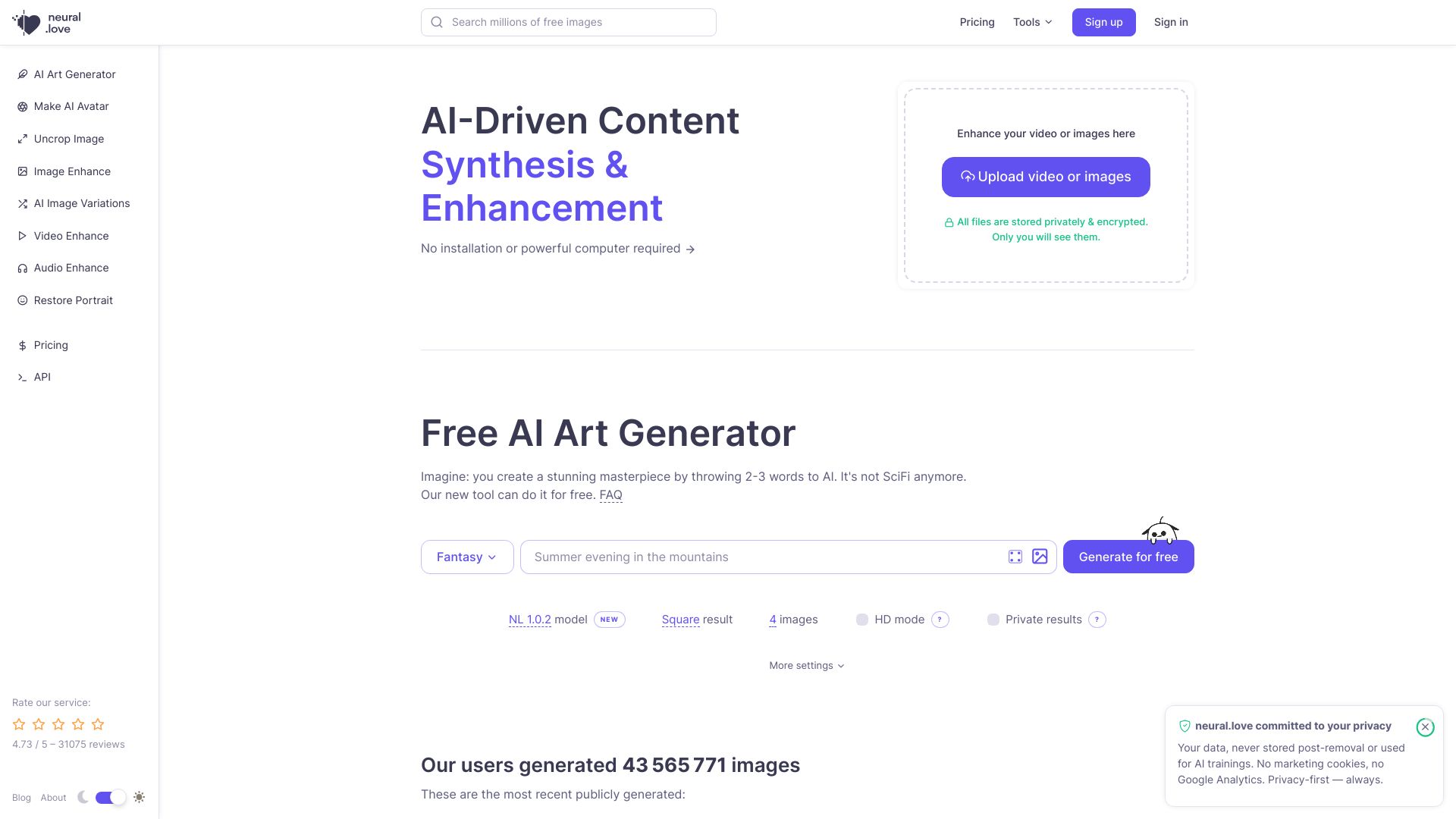 Neural.love Art Generator - About, Reviews, Alternatives - AI Locator