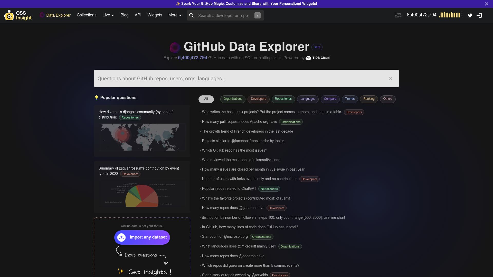 OSS Insight - About, Reviews, Alternatives - AI Locator