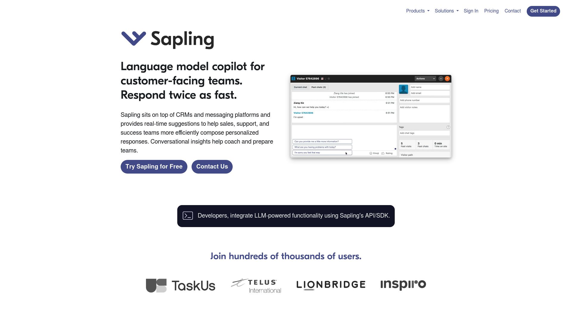 Sapling - About, Reviews, Alternatives - AI Locator